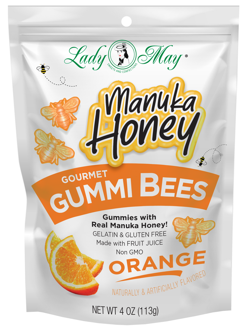 Manuka Honey Gummi Bees - Orange – Lady May Sweets
